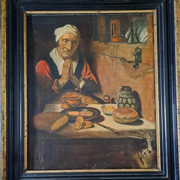 A Wonderful Large Antique Dutch Oil Painting of Dutch Folklore Fisher ...