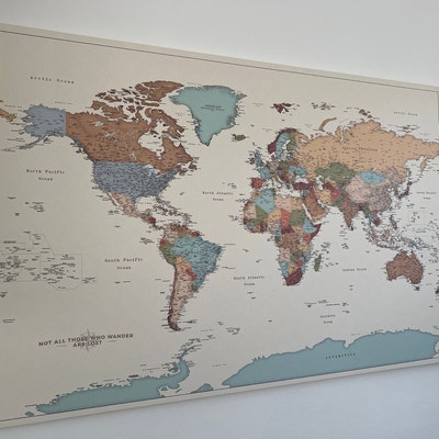 Places You've Been World Map, Large Detailed Push Pin Travel Map ...
