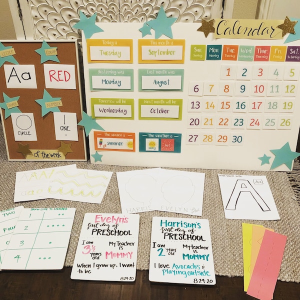 Morning Board Printable Activity Toddler Kids Homeschool Weather Chart ...