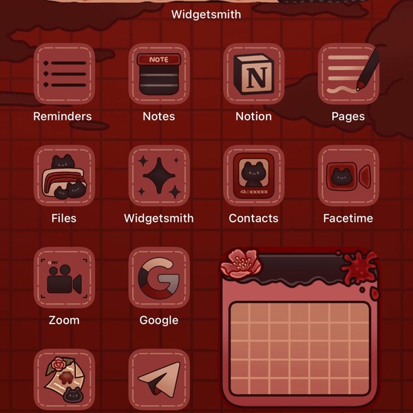 Bat Vampire App Icon Set: Kawaii Phone Theme and Widgets(ios/android ...