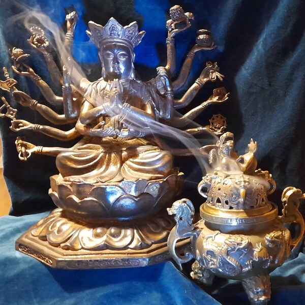 Purple Clay Thinker Cat Statue, Feng Shui Decor Figurine, Zisha Yixing ...