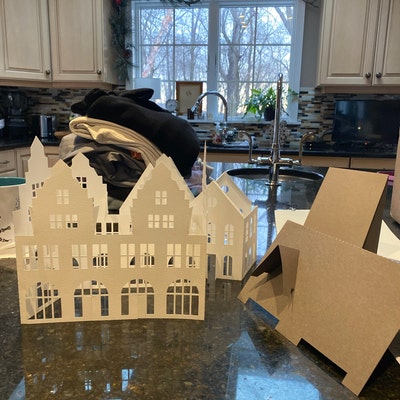 Christmas Village Houses, Paper House Decoration, Architecture Gift ...