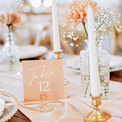 Set of 12 Large Wire Infinity Bow Table Number Holders, Black, Gold and ...