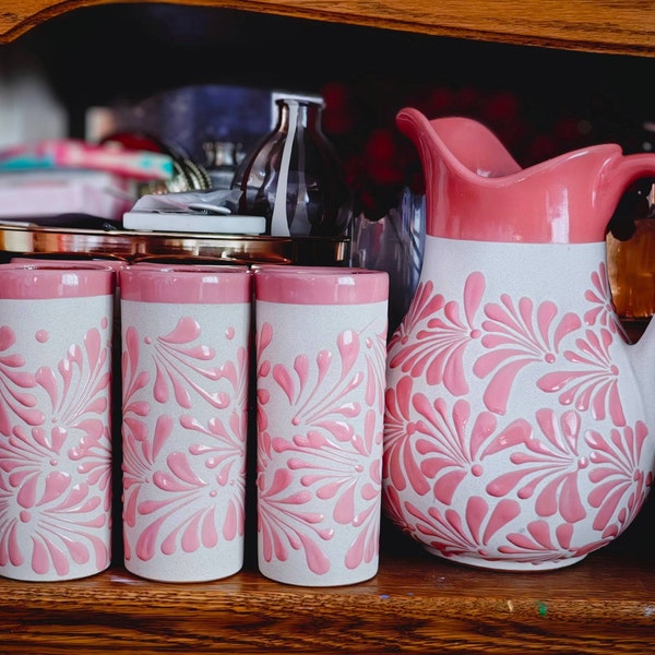 Pitcher Set With 6 Cups | Jarra Con 6 Vasos | Made in Mexico | Hecho En ...