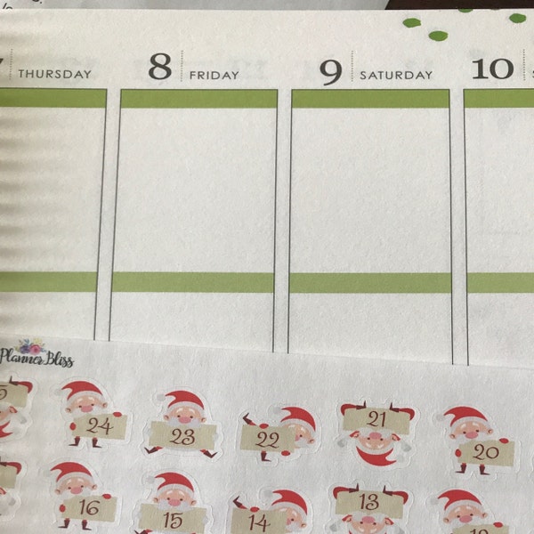 Christmas Countdown Planner Stickers - Erin Condren, Kikki K, Filofax ...