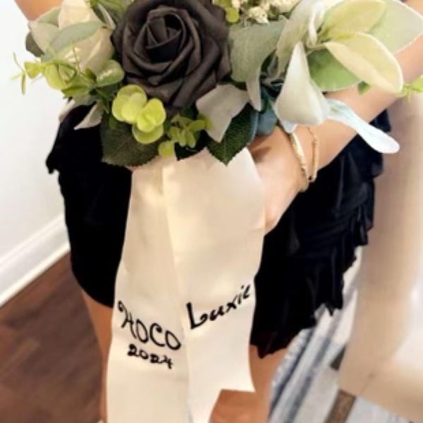 Preppy Monogrammed Homecoming or Prom Bouquet Grosgrain Ribbon ...