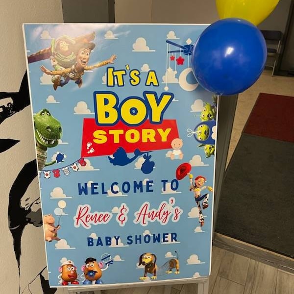 It's a Boy Story Welcome Sign Editable A1 Boy Story Baby Shower Poster ...