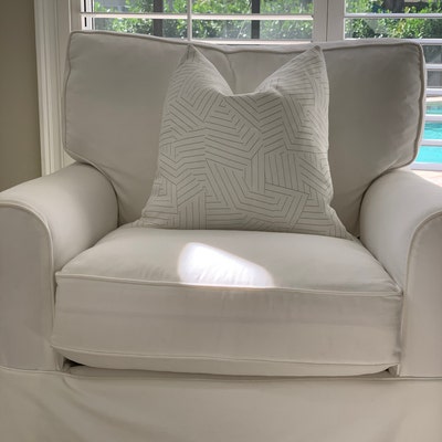 Schumacher Deconstructed Stripe Greige Throw Pillow Cover With Zipper ...