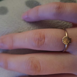 Tiny Shell Stacking Ring, Gold Filled Seashell Stacking Ring, Thin Gold Shell Ring, Stacking ...