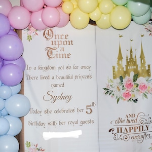Once Upon a Time Backdrop Princess Birthday Party Decoration Fairytale ...