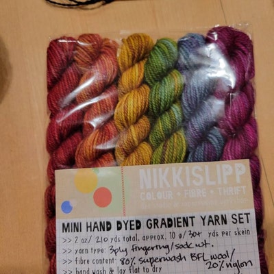 Ready to Ship Gradient Mini Skein Sets lace & Fingering Wt. Hand Dyed ...