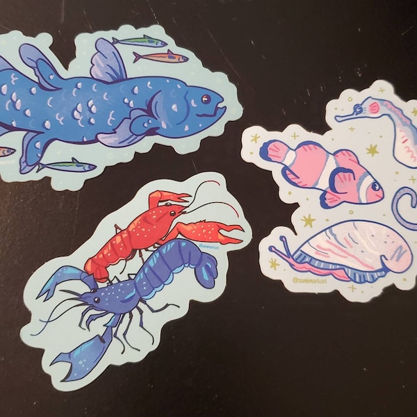 Deep Sea Society Sticker Ocean Lanternfish Vampire Squid Isopod Marine ...