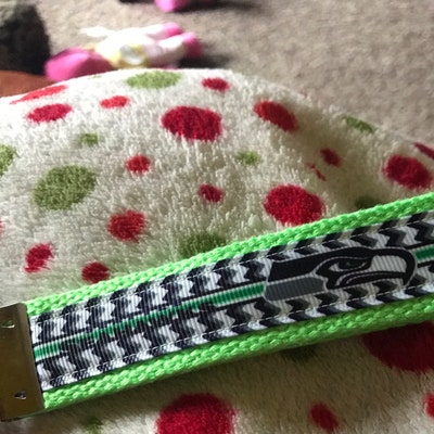 Seattle Seahawks Keychain / Wristlet / Ribbon Keychain / Ribbon Keyfob ...