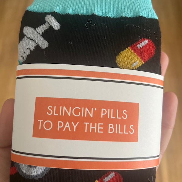 Funny Pharmacy Gifts, Pharmacist Doctor Socks & Sock Wrap Quote Pun ...