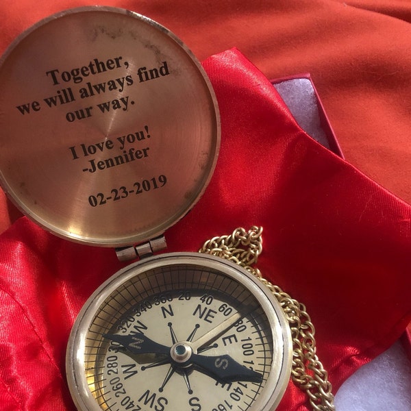 Personalized Compass Baptism Gift for Grandson, Engraved Compass ...