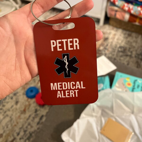 Medical Alert Bag Tag, Medical Alert ID, Personalized Medical Alert ...