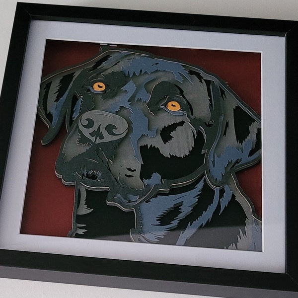 Labrador Retriever Shadow Box, SVG Layered Design for Cricut Silhouette ...