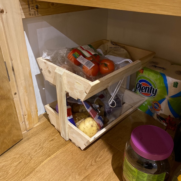 Medium Wooden 3 Tier Fruit/vegetable Storage Tower Made From Reclaimed ...