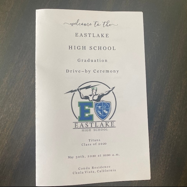 Graduation Program Template, Printable Pamphlet, Editable Word Doc ...