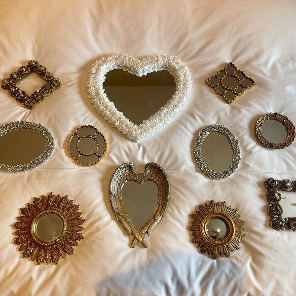 Gold Convex Thin Frame Mini Mirrors - Etsy