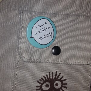 I Have a Hidden Disability Pin Badge Button Disability Awareness ...