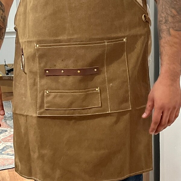 Canvas Workshop Apron With Pockets, Custom Gift for Him, Personalized ...