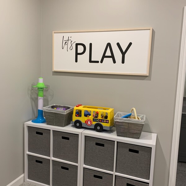 Let's Play Sign | Playroom Sign | Kids Room Decor | Kids Playroom Sign ...
