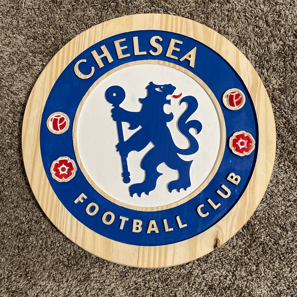 Chelsea Football Club Hand-carved Wooden Sign . Free Fast Shipping. - Etsy