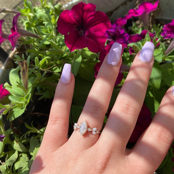 Jubilee, Vintage Art Deco Round Moissanite Diamond Ring, Partial Halo ...