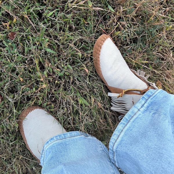 Men's Two Tone Leather High Top Moccasins - Etsy