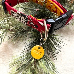 Cat Tag Leather Tag Silent ID Tag Personalized Cat Tag - Etsy