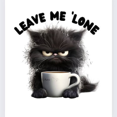 Grumpy Morning Coffee Cat Clipart, 11 Designs, 406 DPI, Cat PNG ...