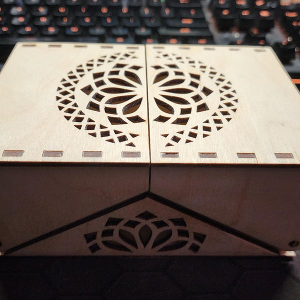 Laser Cut Gift Box With Lid in 2 Different Size, 3mm 1/8inch 4mm Wooden ...