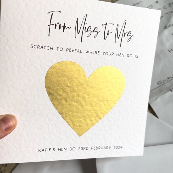 Hen Party Reveal Card, Scratch Surprise Card, Hen Party Card, Hen Do ...