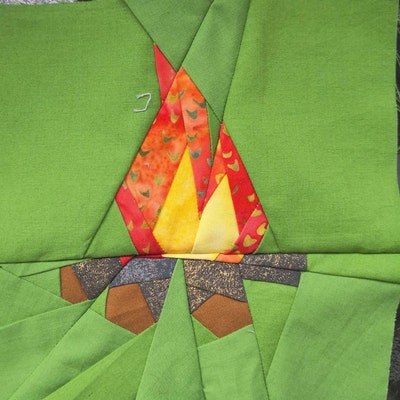 Campfire Quilt Block, Paper Pieced Quilt Pattern, PDF Pattern, Instant ...