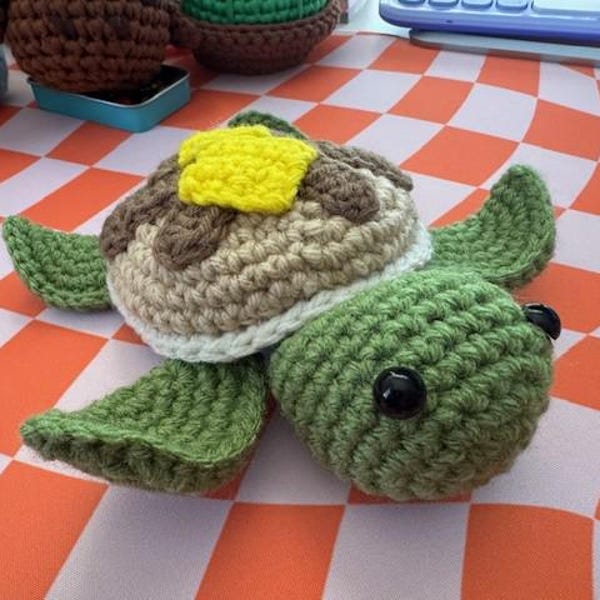 Crochet Pancake Turtle PATTERN, Crochet Turtle Pattern, Crochet Pancake ...