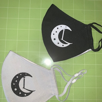Half Moon Split Monogram Alphabets Font Individual Letters With Stars ...
