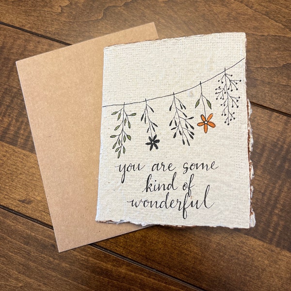 Handwritten Greeting Card Made With Vintage-inspired Handmade Paper - Etsy