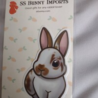 Broken Black Lop Rabbit Sticker Printed Chibi Bunny Vinyl - Etsy