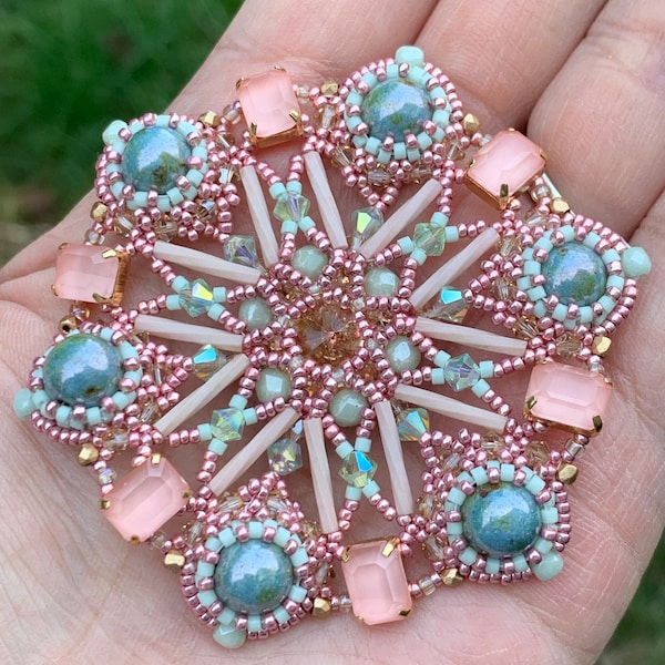 Tutorial 'peaches & Cream' Pendant Beading Pattern. Digital Download ...