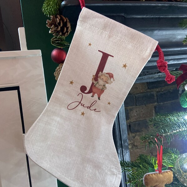Personalised Christmas Stocking - Christmas Name Stocking ...