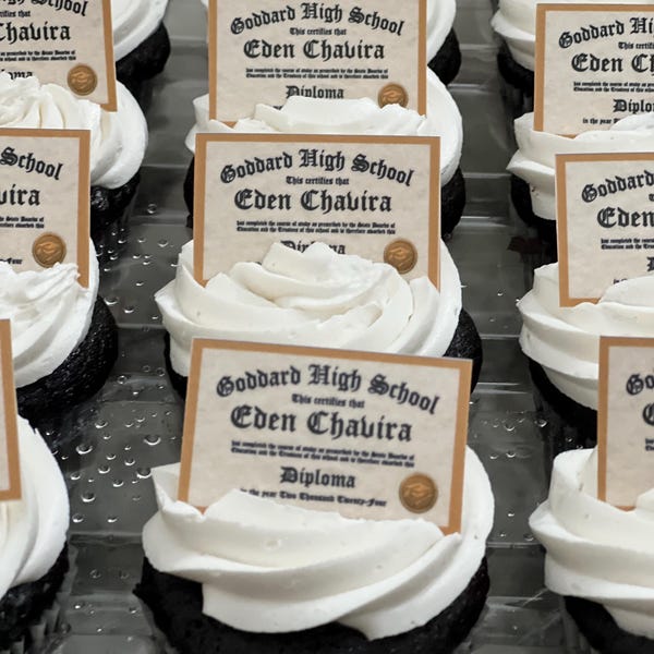 20 Gold Edible Graduation Diplomas Cupcake Toppers or Rice Crispy ...