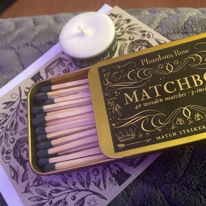 The Matchbox Vintage-style Gold Tin With 40 3-inch Matches Candle ...