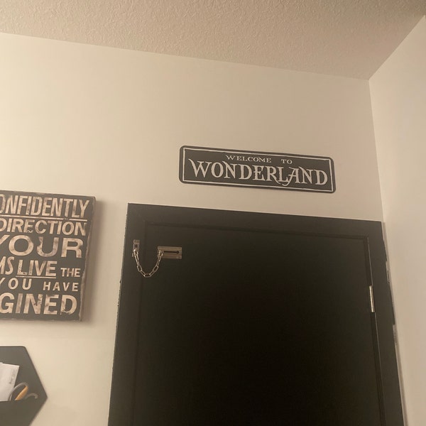 Welcome to Wonderland Aluminum Sign Alice in Wonderland Decor Gift ...