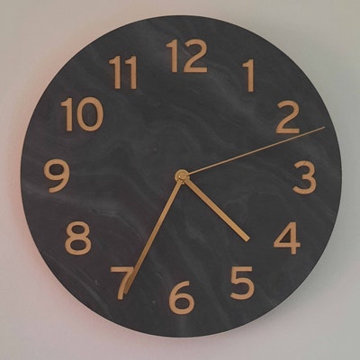 Slate Type Stone Wall Clock Mixed With Rustic, NO Seconds Hand ...
