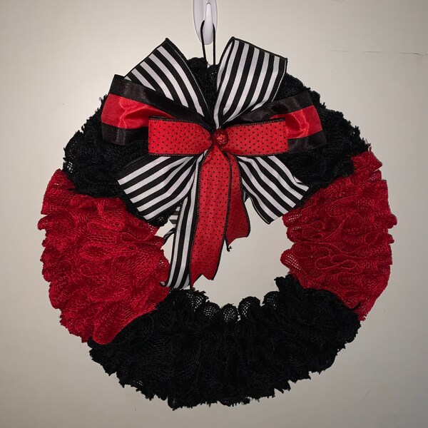 Fire Fighter Burlap Wreath, Thin Red Line Wreath, Burlap Ruffle Wreath ...