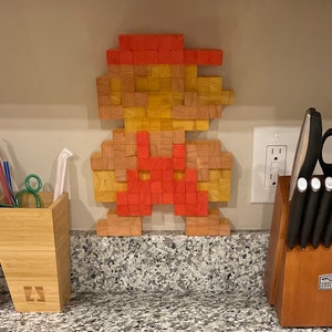 8-bit Mario Ghost boo Wooden Pixel Fan Art - Etsy