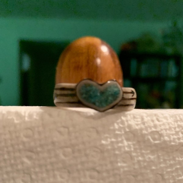 Deer Antler Ring With Mountain Pyrography | Mountain Ring | Deer Antler ...