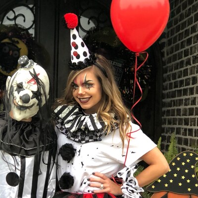 Red and Black Clown Hat Birthday Party Hat Halloween Costume Larger ...