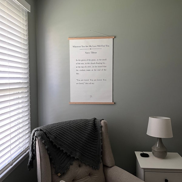 Customizable Book Page Sign | Canvas Hanging | Book Quote Print ...